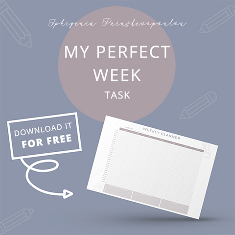 Weekly planner: My perfect Week |The psychology Coaching Hub | Shop